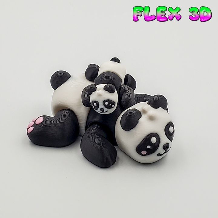 3D Printable Flex 3D Panda Chunky with Bamboo Swing by Flex 3D